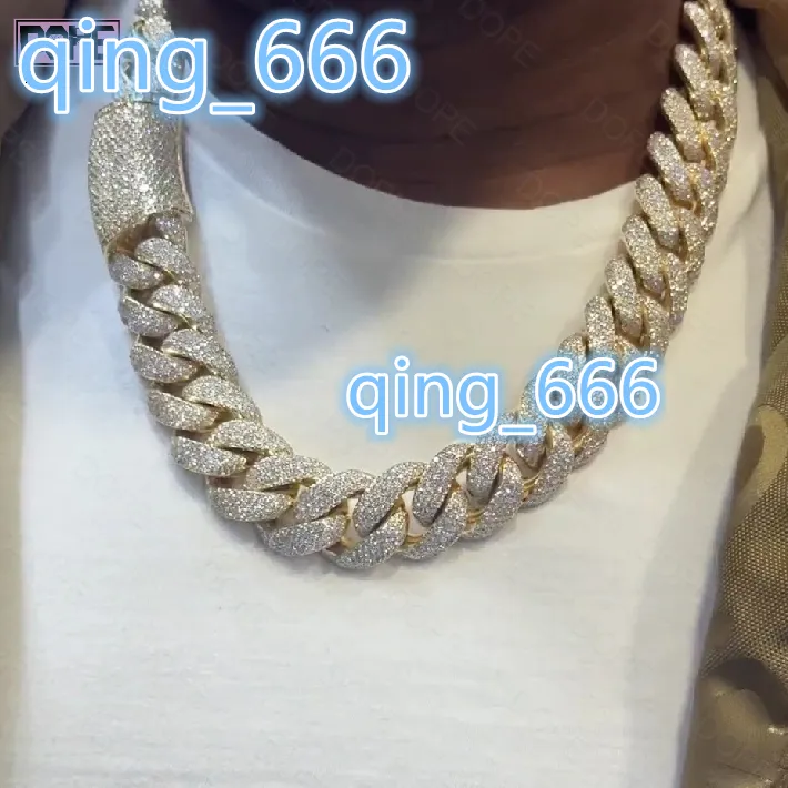 Dope Jewelry 18mm Chunky Cuban Link Chain 50cm 925 Sterling Silver, 14K ...