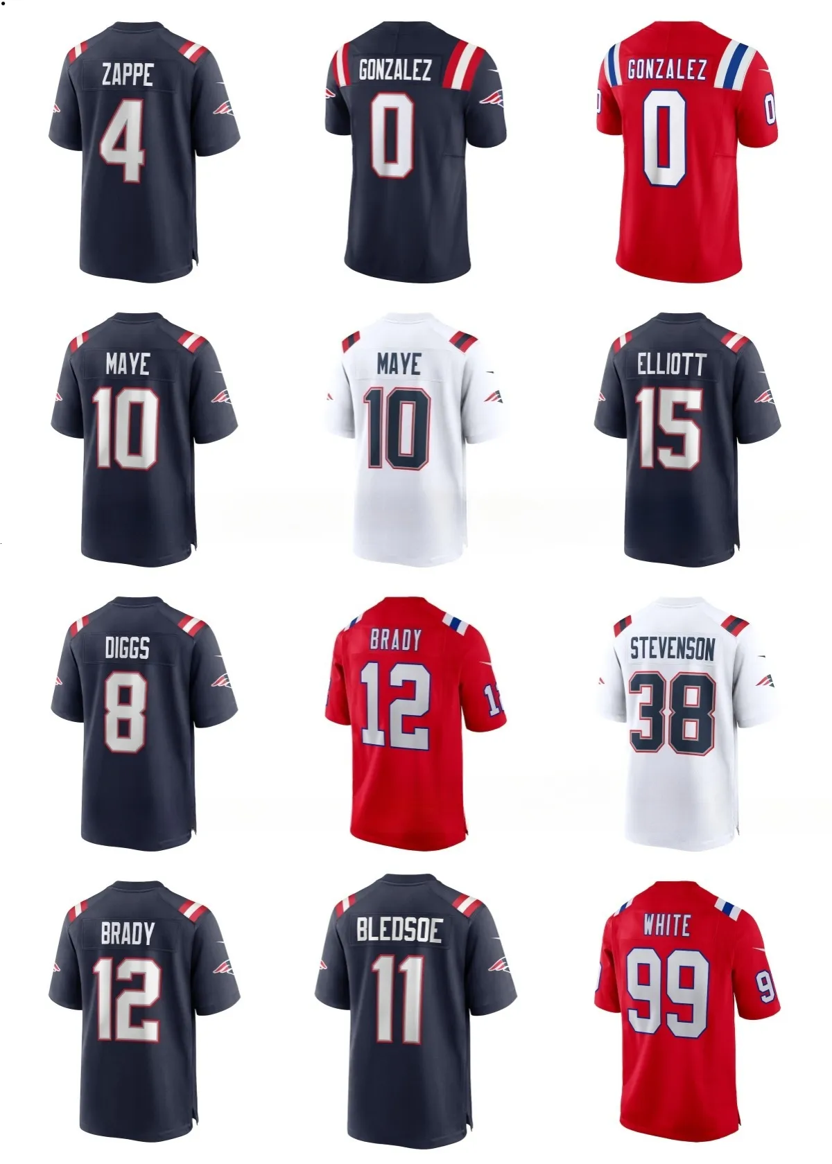 2026 Patriots Drake Maye Christian Gonzalez Stefon Diggs Tom Brady Mike ...