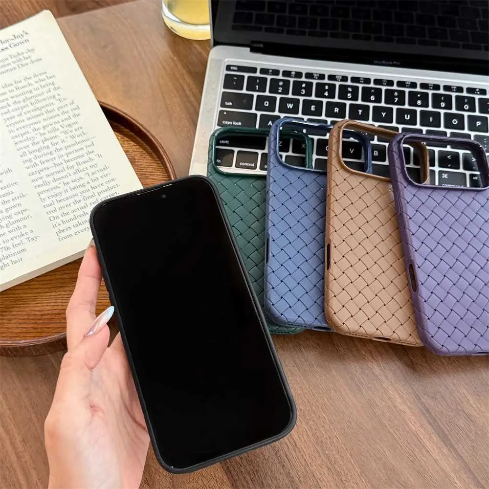 Luxury Braided Weave Pattern Shockproof Back Cover Phone Case For ...