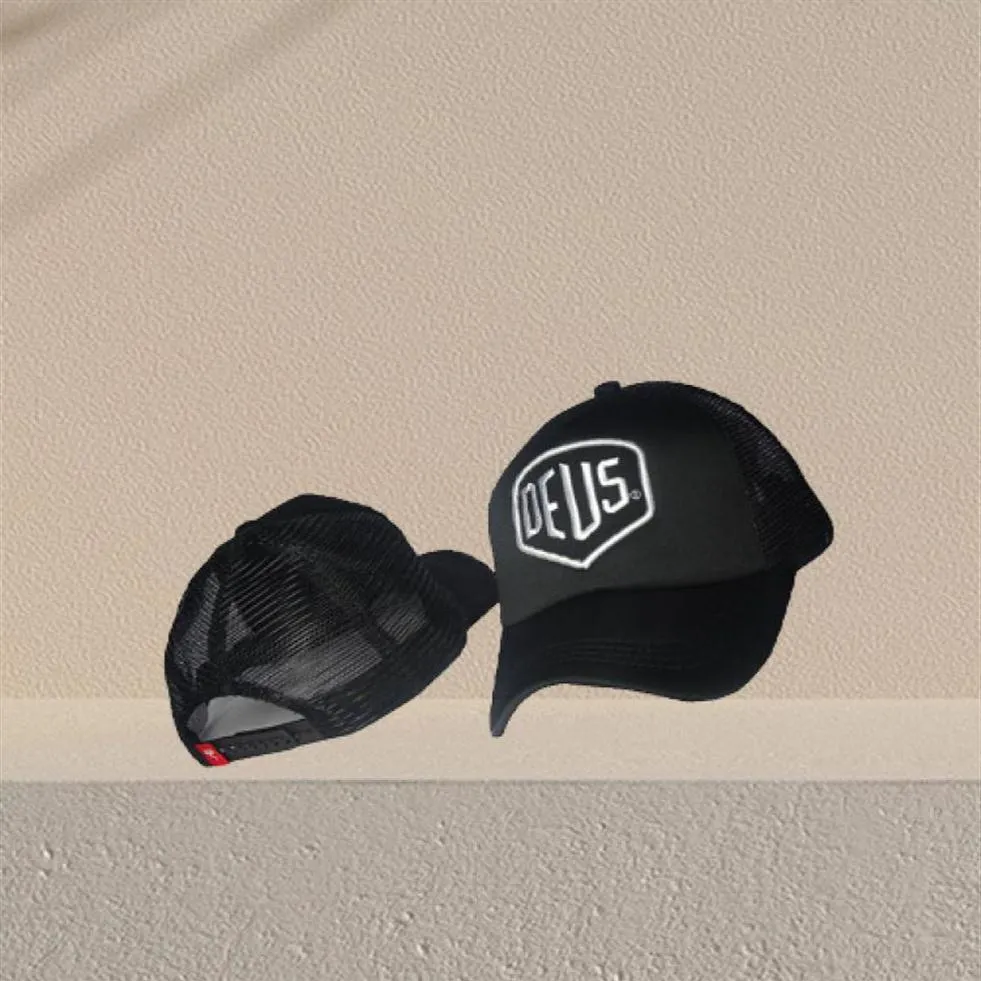 Deus Ex Machina Baylands Trucker Cap - Black Motorcycles Hat - Mesh ...
