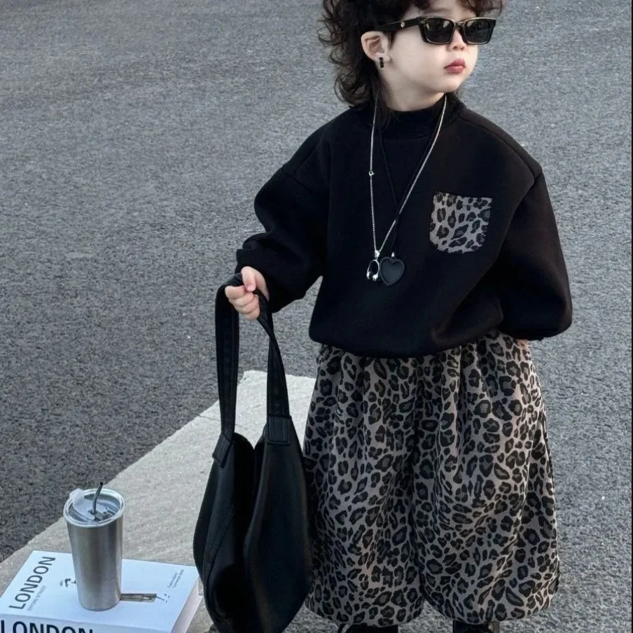 Spring and Autumn Korean Boys' Fashion Set: Cool Retro Leopard Pattern ...