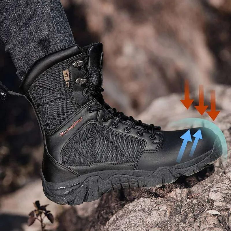 High-Top Anti-Smashing Steel Toe Waterproof Non-Slip Work Boots ...