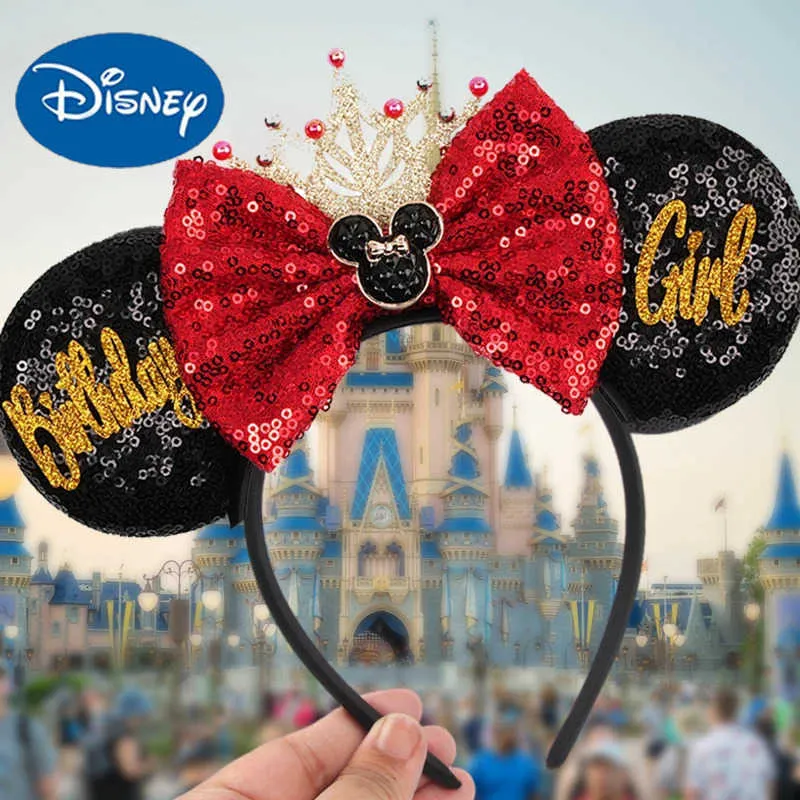 Disney New Castle Fireworks Mouse Ears Headbands Sequins Bow Hairband ...