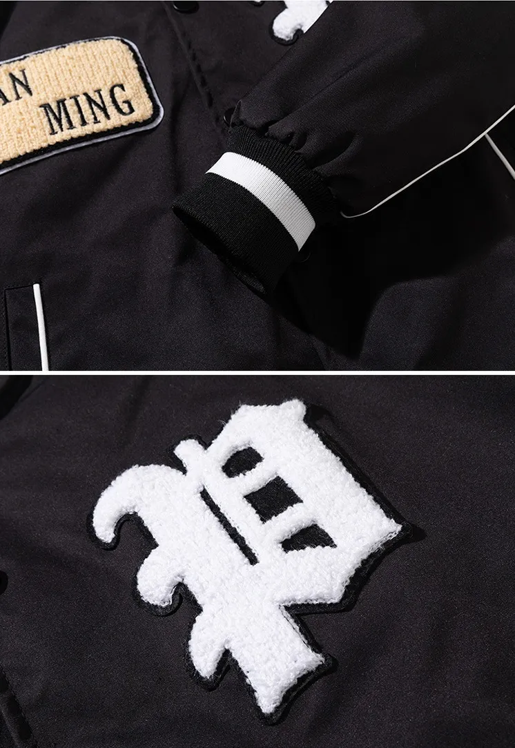 Y2K Fashion Casual American Baseball Hoodie Jacket Uniform with Towel ...