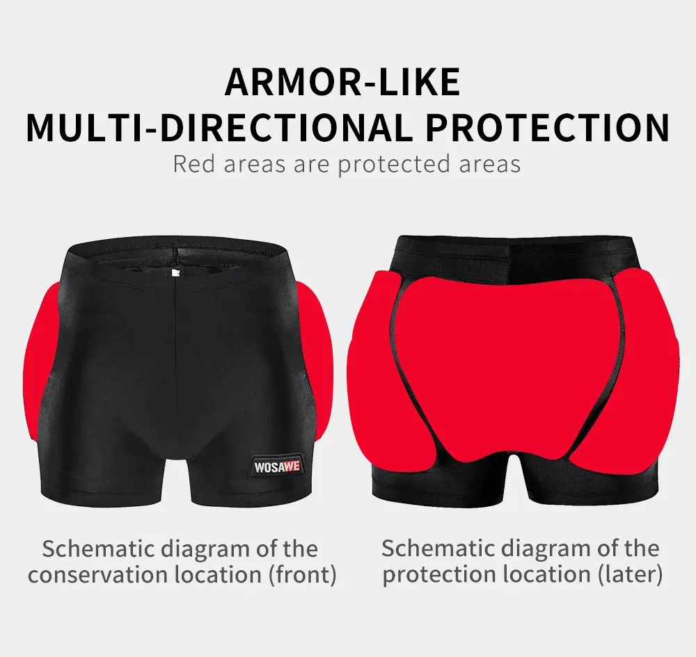 Wosawe Adults Motorcycle Hip Protector Shorts Motocross Hip Padded ...