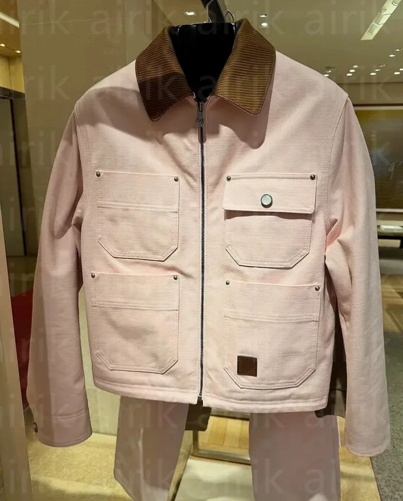 High Quality Designer Men's Vintage Washed Canvas Jacket, Lapel Fashion ...