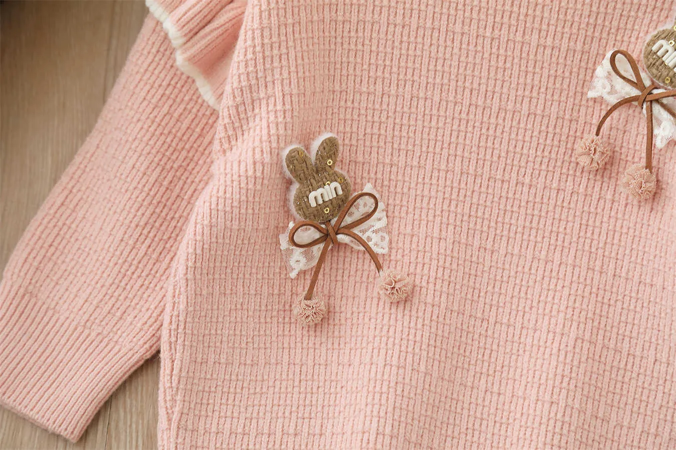 Girls Sweater Knitted Two-Piece Set 100% Cashmere Cartoon Style ...
