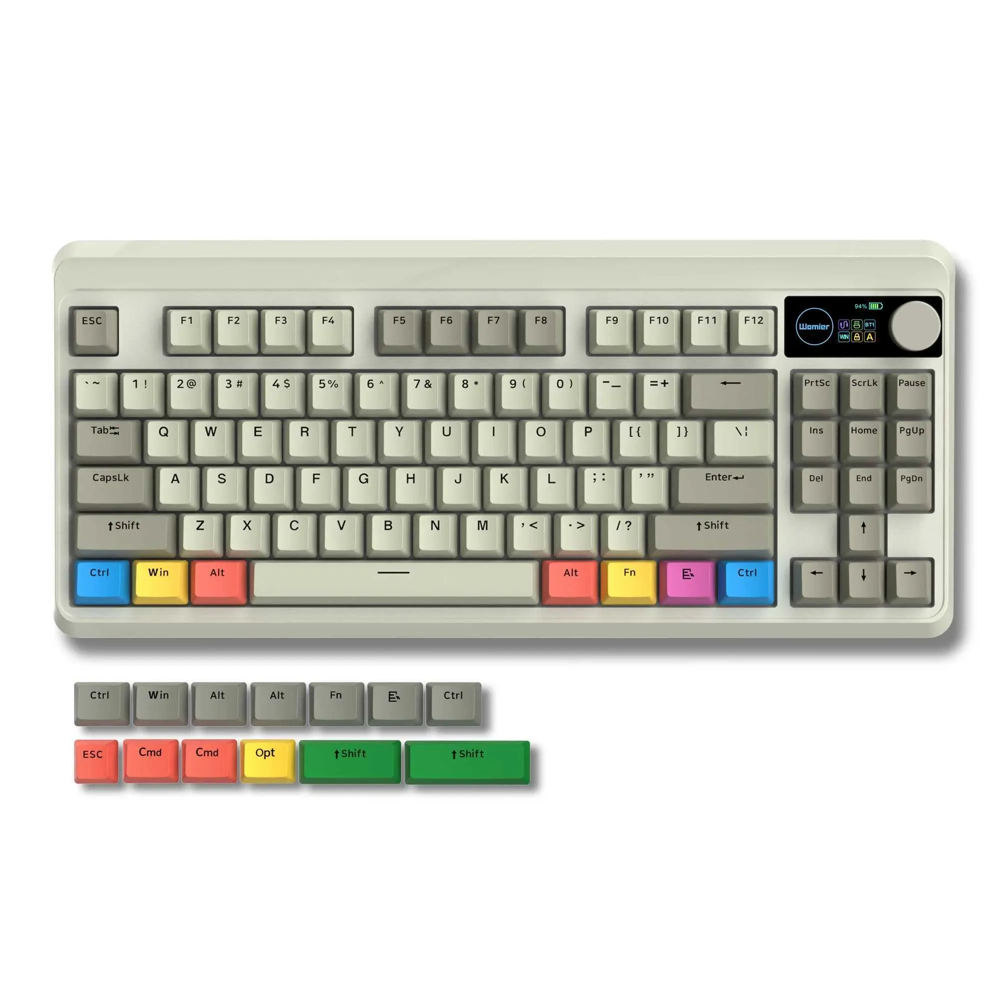 M87 Pro HotSwap White Rgb Keyboard With Bluetooth, USBC, Retro TKL, RGB ...