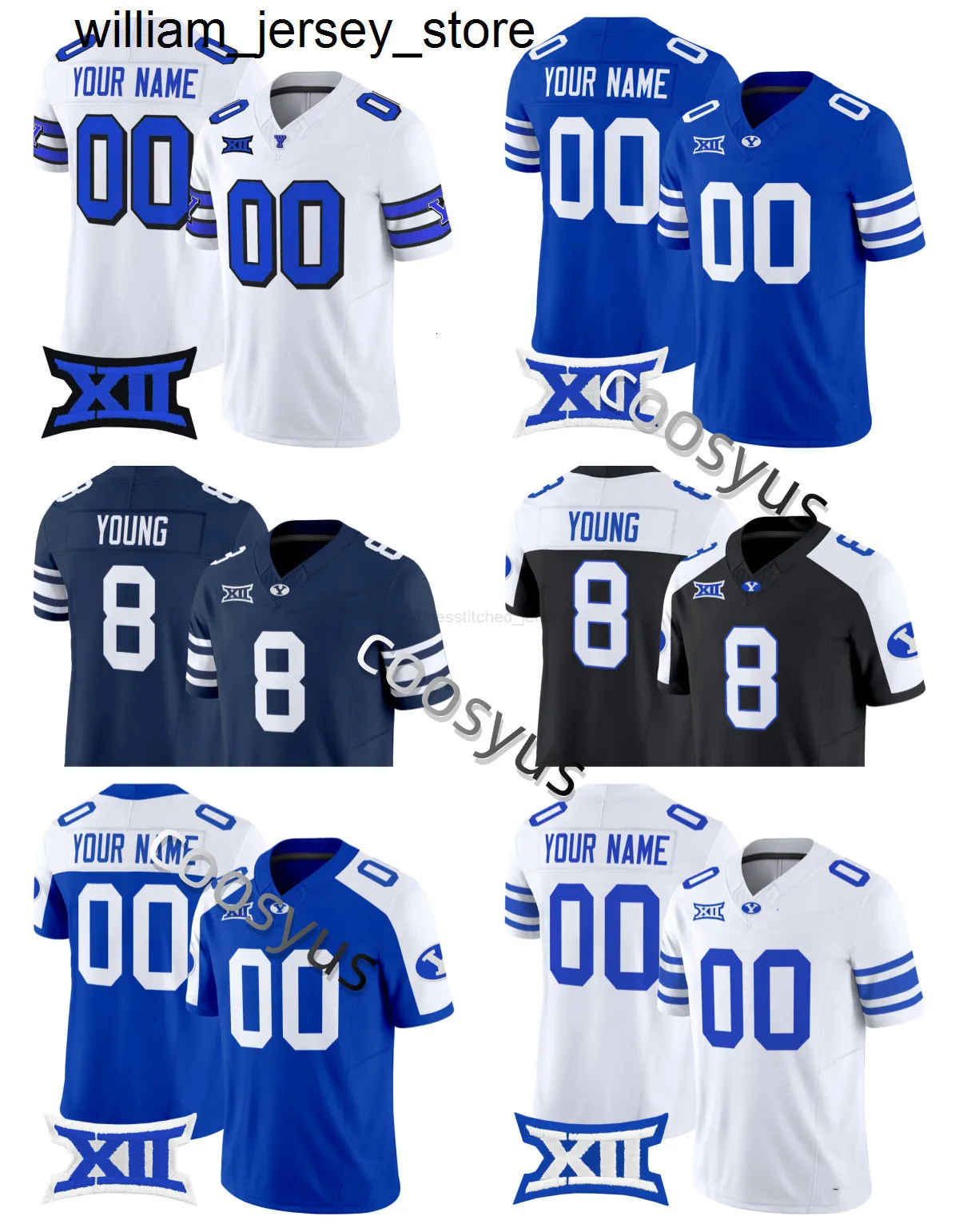 2026 2025 XII BYU Cougars College Football Jersey 12 JAKE RETZLAFF 2 ...