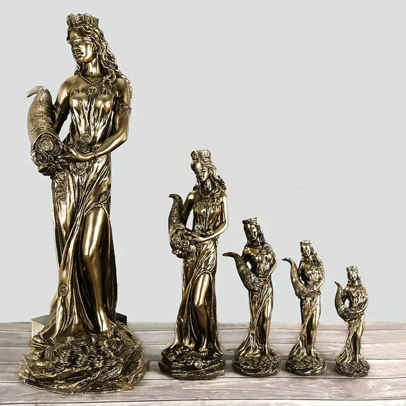 3 Sizes Wealth Goddess Sculpture Handmade Istic Copper Resin Statue ...