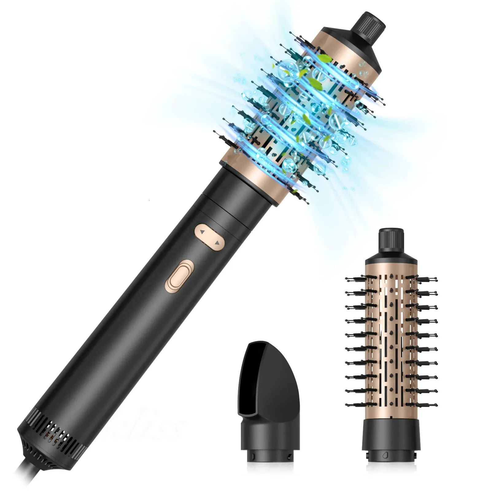 Hair Dryer Brush 3-in-1 Rotating Round Air Spin Brush Set with 2 ...