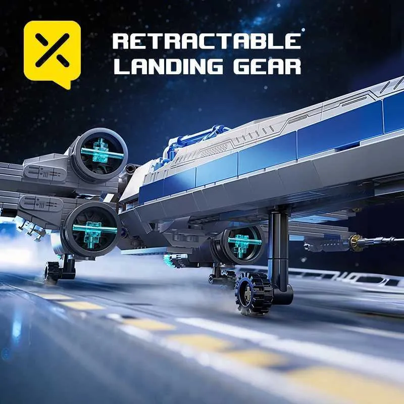 TOYLINX Space Fighter Jet DIY Model Bricks Moc Building Blocks ...