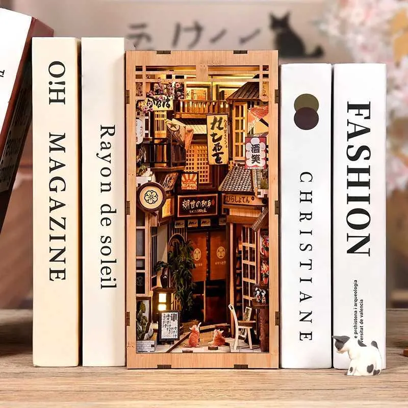 Japanese DIY Wooden Book Nook Shelf Insert Kit The Alley Waiting For ...