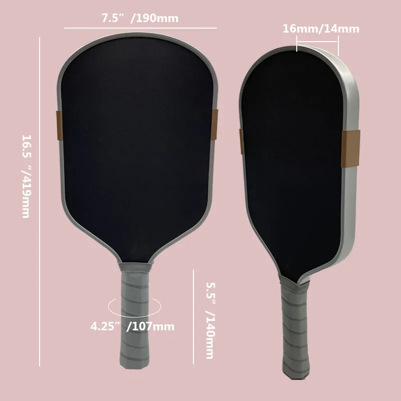 HIGOOO Boomstick Pickleball Paddle 16mm Foam Core Silver Glossy Edge Metal Weight Block Toray ...