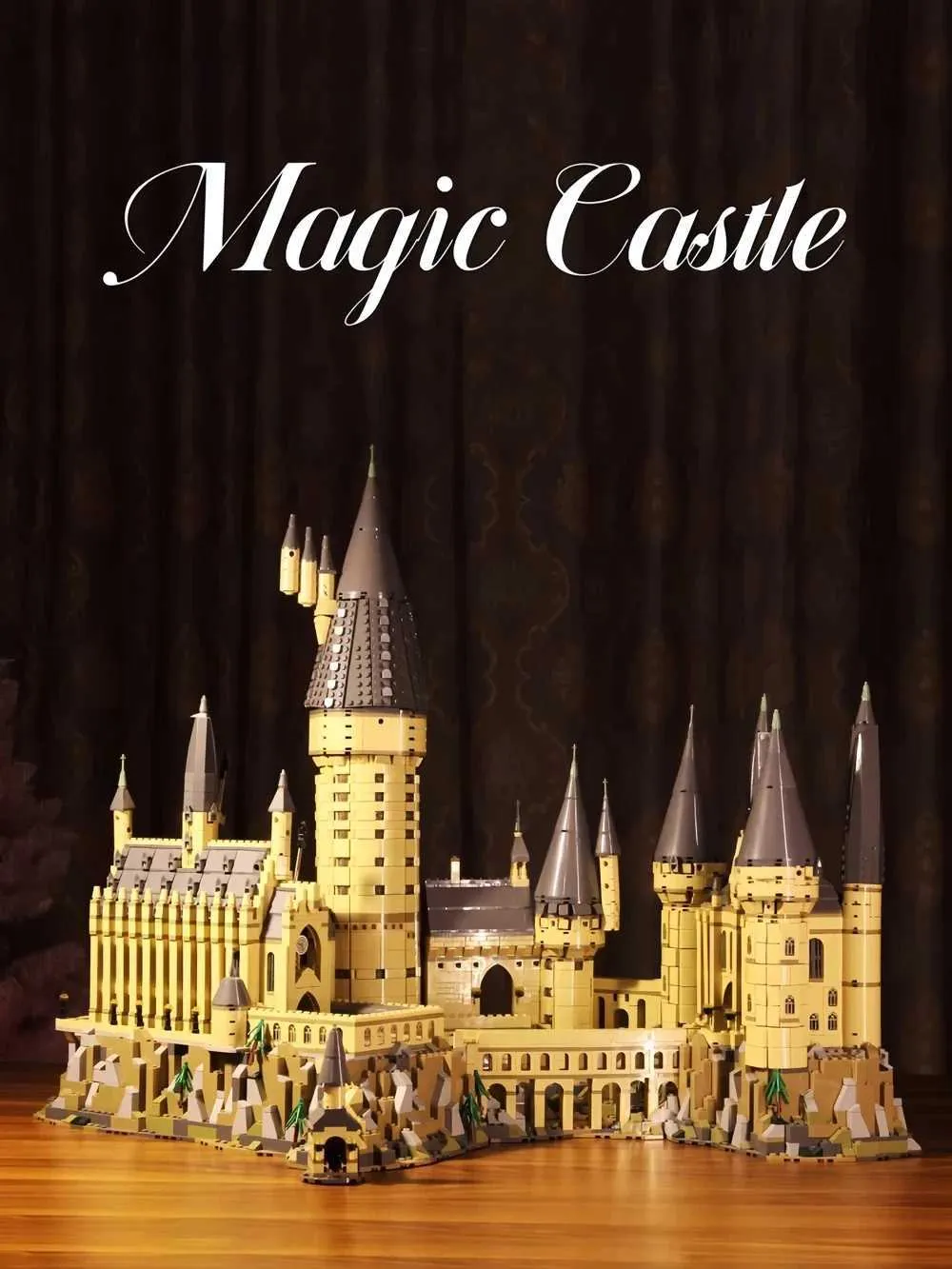 Micro Blocks Building Set Wooden Magic Castle Light Creative MOC Street ...