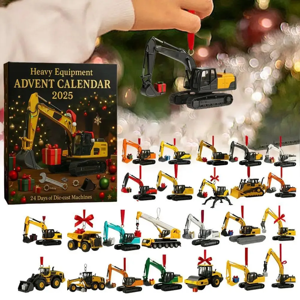 Heavy Equipment Advent Calendar Excavator Advent Calendar 2D Flat ...