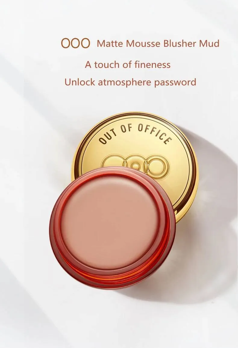 OOO OUTOFOFFICE Professional Monochrome Blush Palette Mousse Texture Natural Nude Full Size 0.19 ...