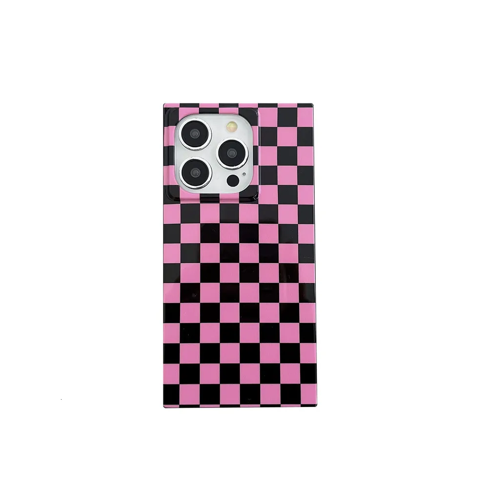 Checkerboard Pink And Black Checkered Phone Case Compatible With IPhone ...