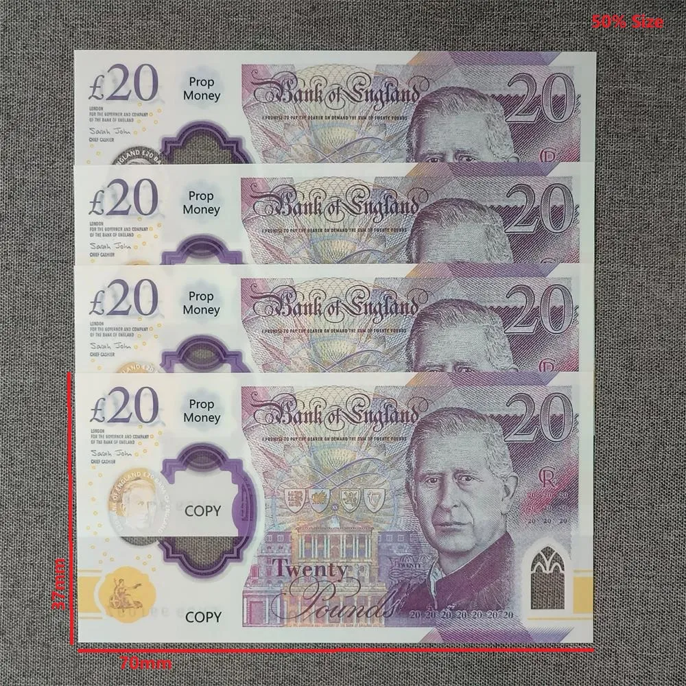 Plastic Canadian Prop Money Sheets 3.07 × 1.3 in 50% Size Fake ...