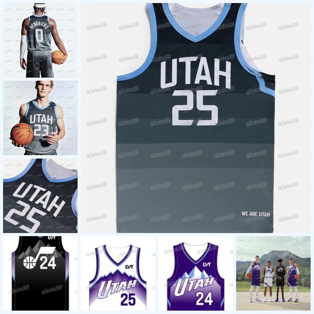 Utahs Jazzs 2025-26 City Basketball Jersey Ace Bailey Walter Clayton Jr ...