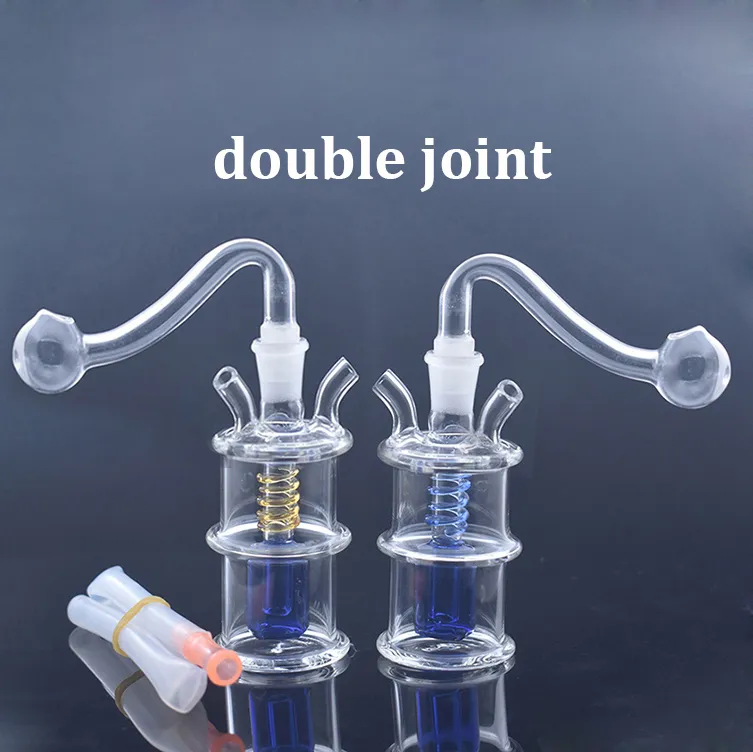 Glass Oil Burner Bong Water Pipes Small Bubbler Oil Dab Rigs Double ...