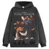 Men's Tupac Shakur Hoodie 420G Vintage Washed Cotton Streetwear ...