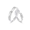 S925 Sterling Silver Adjustable Open Star Luxury Couple Rings for Men ...