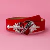 Red PU Leather Valentine's Day Gift Belt for Men and Women - Adjustable ...