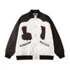 Mens Baseball Uniform Jacket 100% Cotton Single Breasted Letter Pattern ...