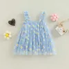 Daisy Print Sleeveless Tulle A-Line Princess Dress for Toddler Girls ...