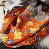 Chic Flower Print Silk Scarf: 70cm Square - Headband, Bag Accessory ...