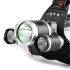Head Flashlight: High Power Rechargeable 3 LED Headlamp For Long Range ...