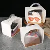 Transparent Dessert Boxes, White Cardboard Cake Box For Single Serve ...