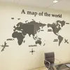 Wall Stickers World Map Acrylic 3D Solid Crystal Bedroom Wall With ...