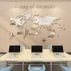 Wall Stickers World Map Acrylic 3D Solid Crystal Bedroom Wall With ...