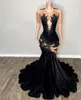Black Mermaid Prom Dress: Velvet Lace Formal Gown Elegant Evening Party Dress For Women From ...