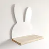 Floating Corner Shelf, Rabbits Decor: Nordic Style Wooden Wall Shelf ...
