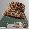 Leopard Print Plush Fisherman Bucket Hat: Versatile, Trendy Autumn and ...