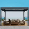 Motorized Louvered Aluminum Pergola Outdoor Patio Gazebo Waterproof ...
