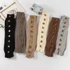 Women Knitted Leg Warmers 57 cm Cotton Blend Bowknot Crochet Boot Cuffs ...