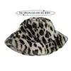 Leopard Bucket Hat for Women Winter Warm Faux Fur Thick Plush Panama ...