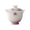 Hand painted Arita gradual change purple ceramic tea bowl with ...