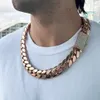 Moissanite 8mm Cuban Link Chain for Men 40cm Sterling Silver 14K Gold ...