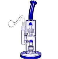 Blue Matrix Glass Bong With Perc And Thick Glasses Perfect For Dabbing ...