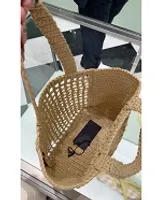 Luxury Lafite Linen Woven Large Straw Beach Bag With Straw And Shoulder ...