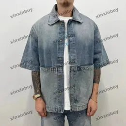 Xinxinbuy Mens Designer Tee And Denim T Shirt Set With Xinxinbuy Mens Designer Tee And Denim T Shirt Set With