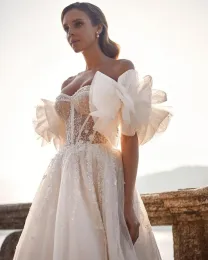 Glitter A-Line wedding attendee dress with Removable Puff Glitter A-Line wedding attendee dress with Removable Puff