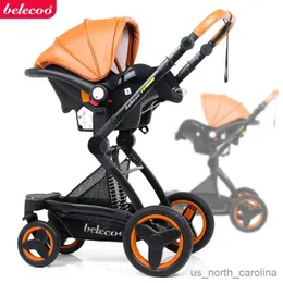 Designer Luxury 3-in-1 Baby Stroller with Bassinet and Car Seat, High ...