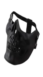 25 × 50 cm Black Nylon Skull Mask for Adults Half Face Cover Lower Half ...