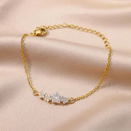 Gold Stainless Steel Zircon Flower Cross Bangle Bracelet Gold Stainless Steel Zircon Flower Cross Bangle Bracelet